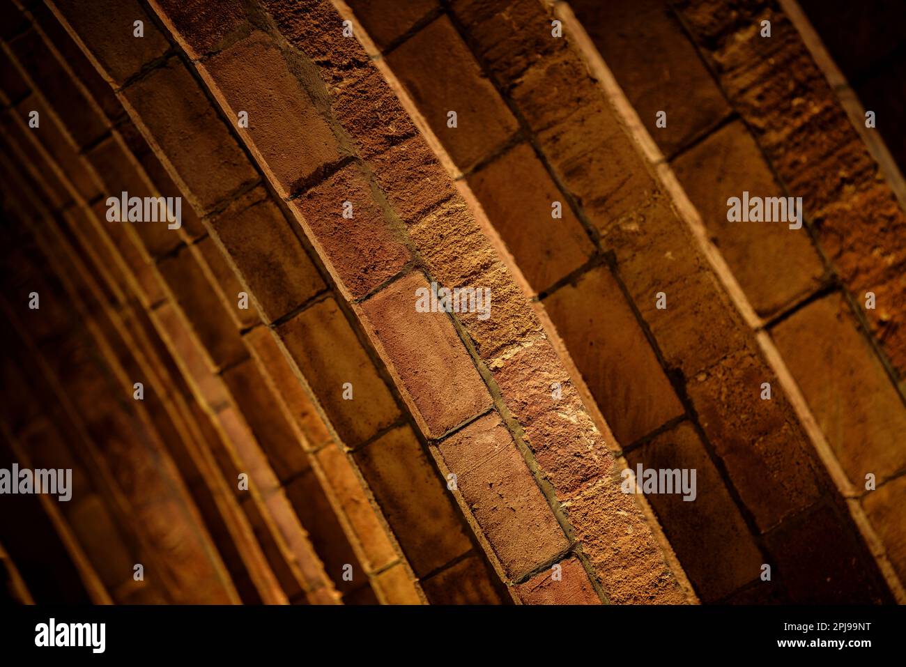 Details of catenary or parabolic arches in the attic of Casa Milà (la ...