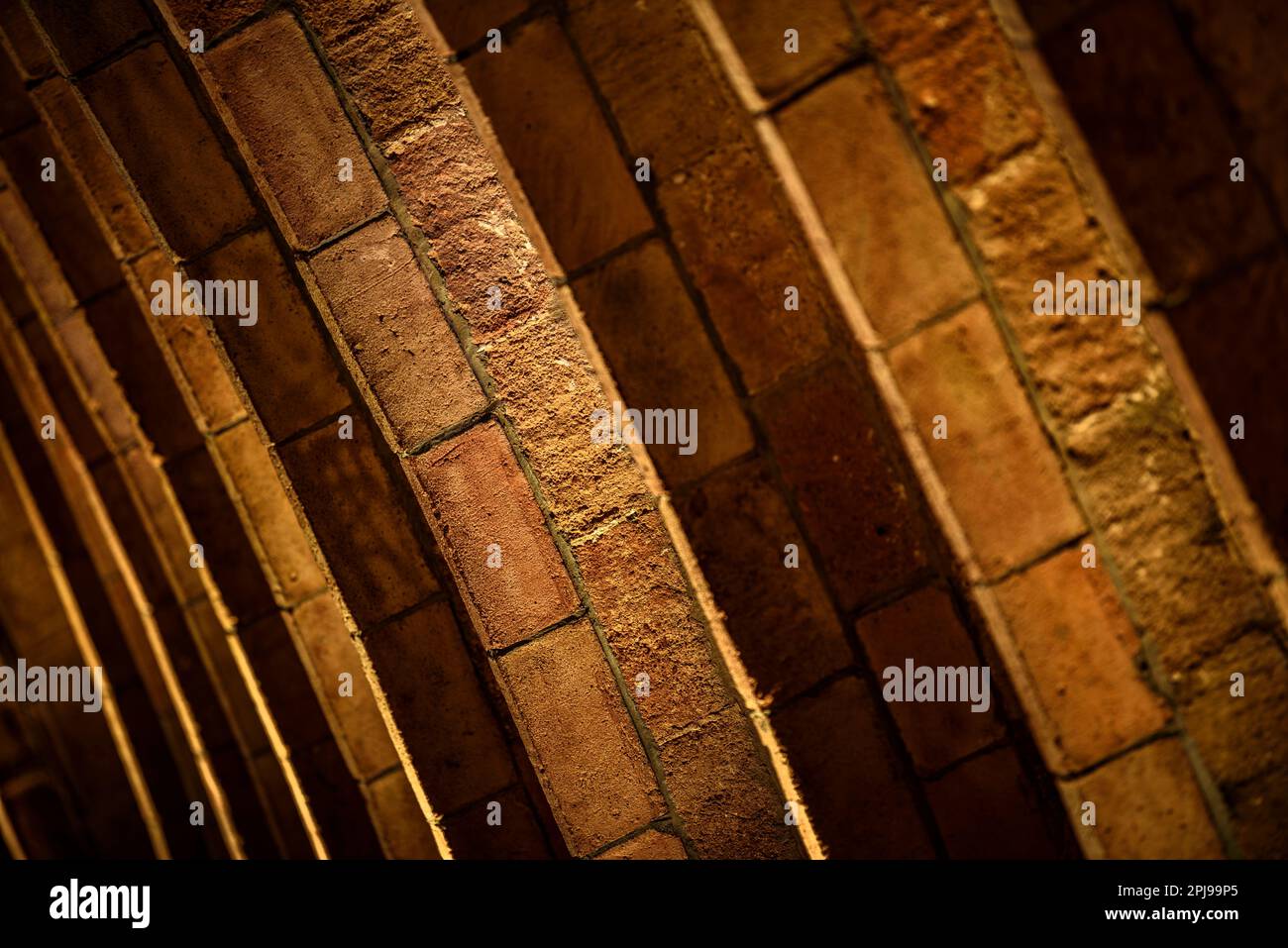 Details of catenary or parabolic arches in the attic of Casa Milà (la ...