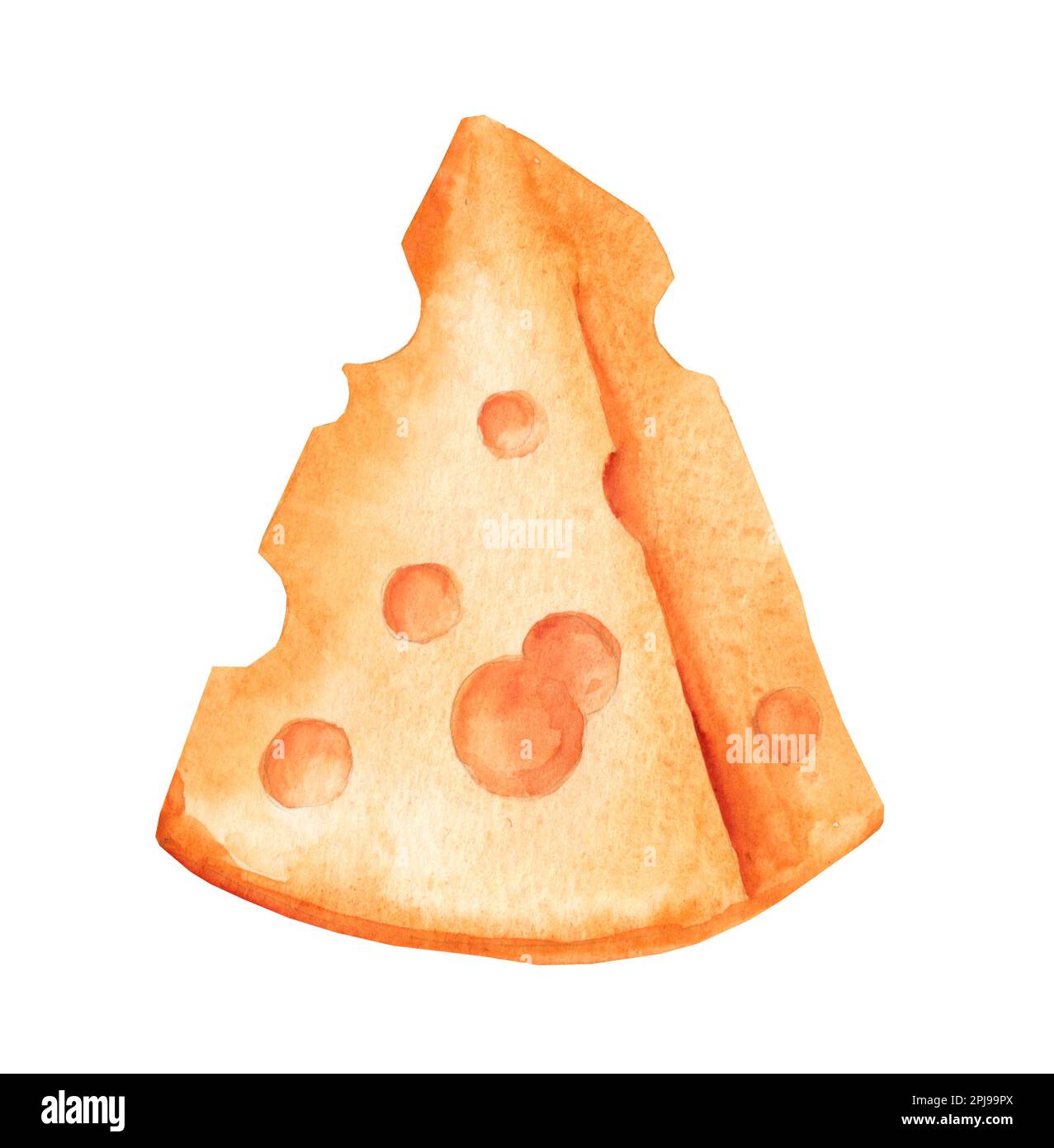 Watercolor illustration with cheese isolated on white background Stock ...