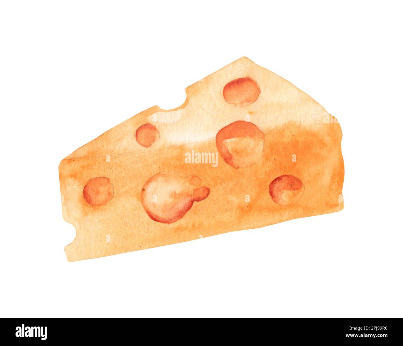 Watercolor illustration with cheese isolated on white background Stock ...