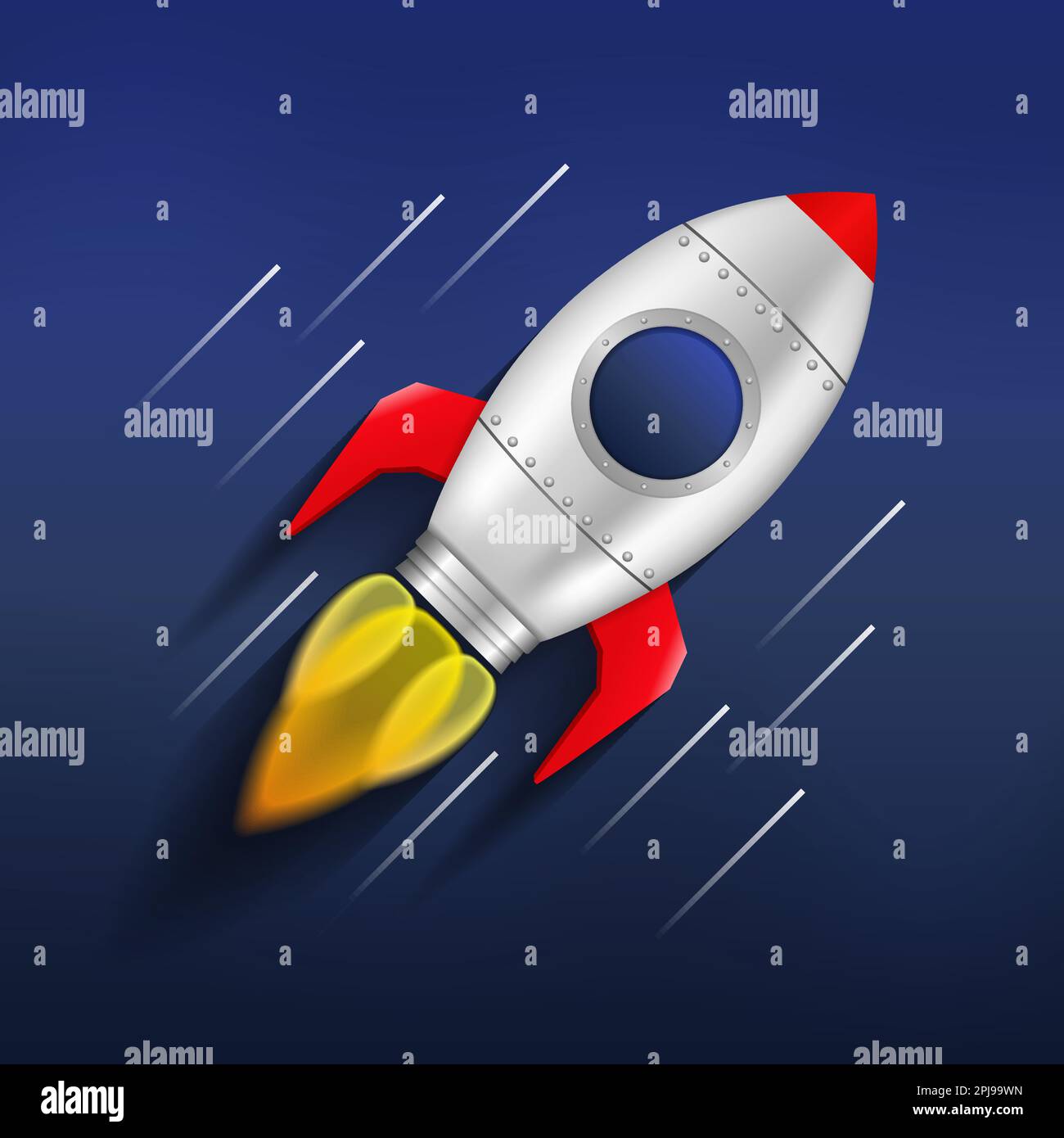 Cartoon space rocket moving in Stock Vector Images - Alamy