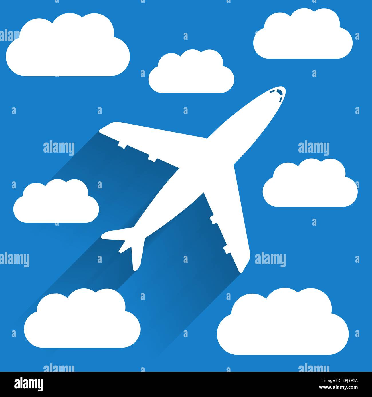 Airplane in sky with clouds (can be used for your text), vector eps10 ...