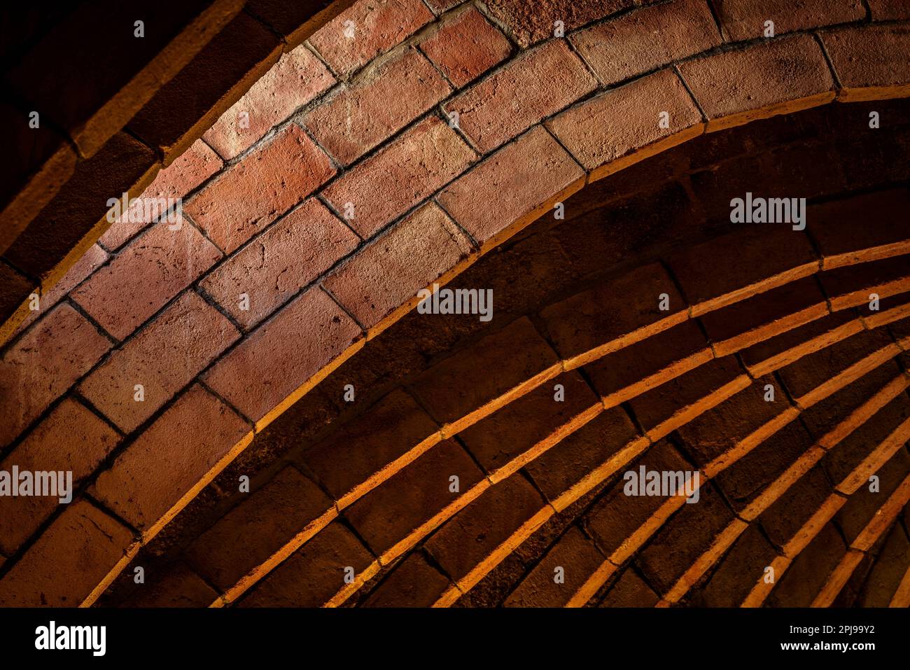 Details of catenary or parabolic arches in the attic of Casa Milà (la ...