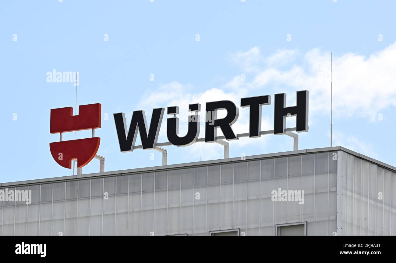 31 March 2023, Baden-Württemberg, Künzelsau: The logo of Würth, the ...