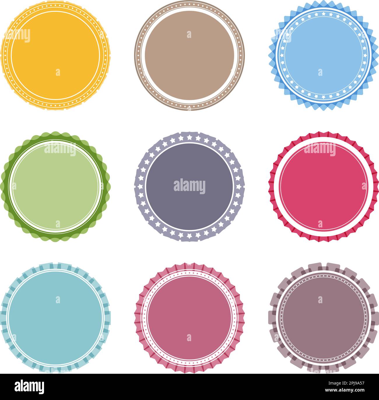 Set of blank round labels on white background, vector eps10 ...