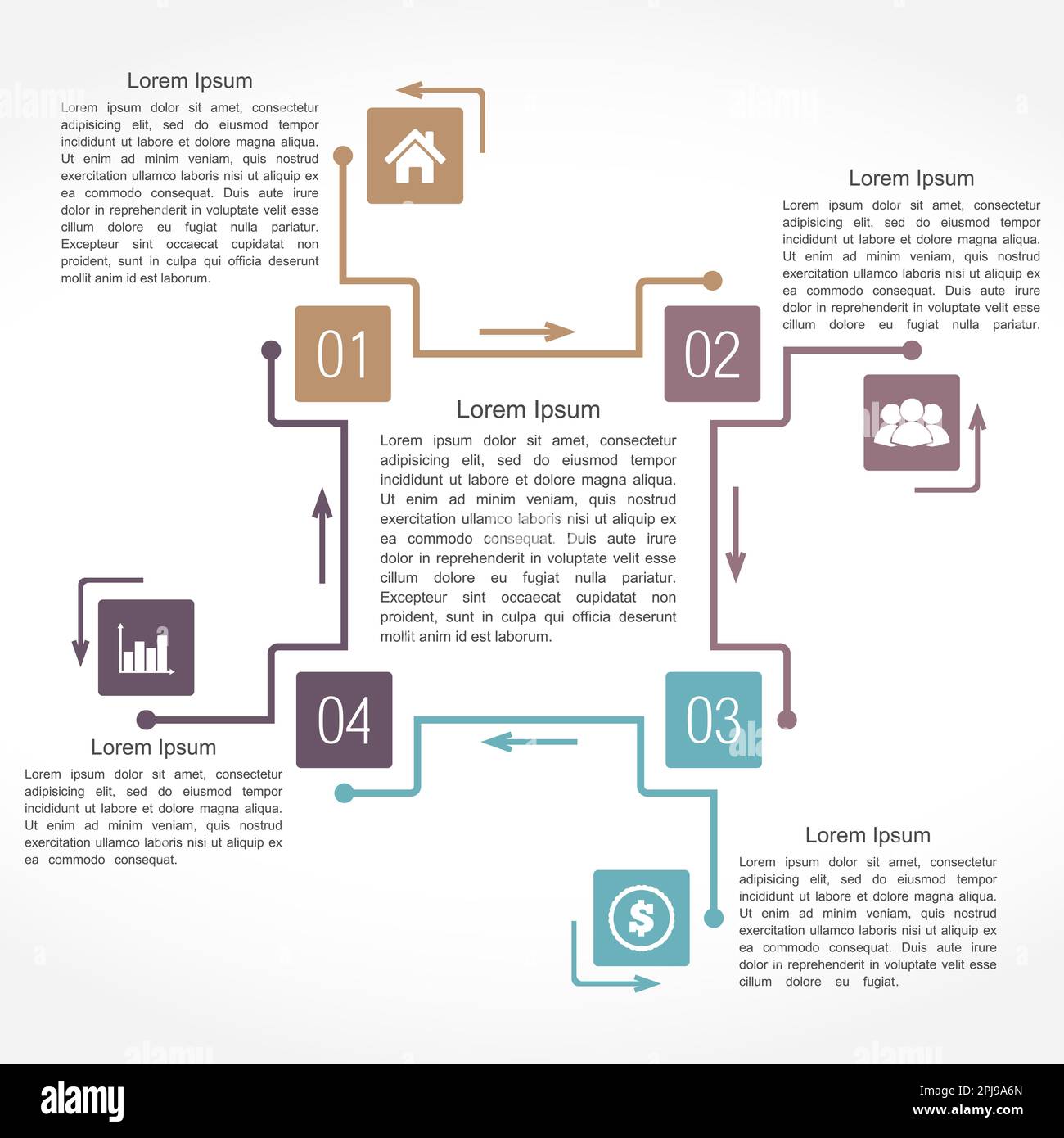 Diagram template with four elements, vector eps10 illustration Stock ...