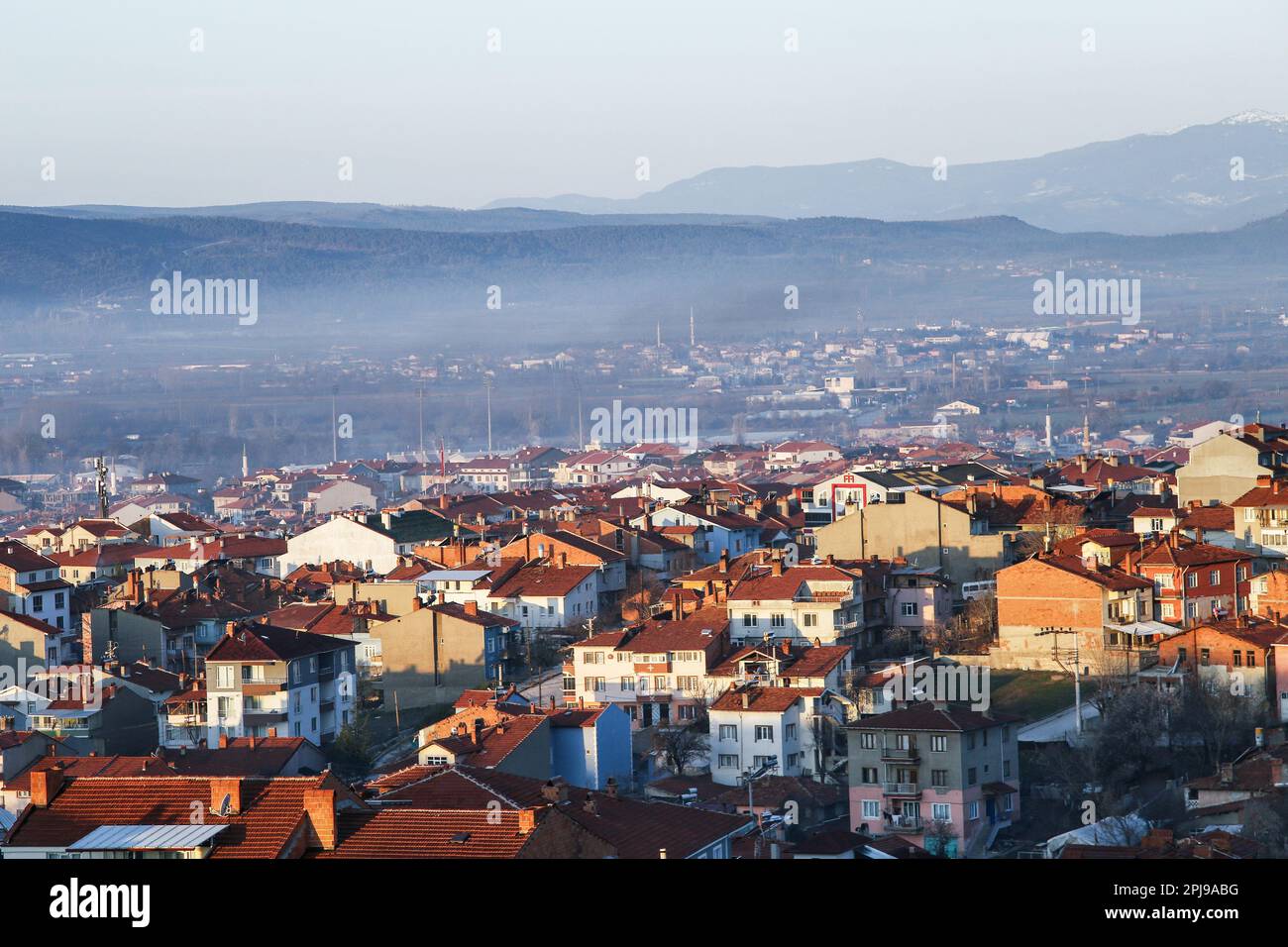General view of the city of Kütahya in the Tav?anl?. The city differs from the countryside in ...