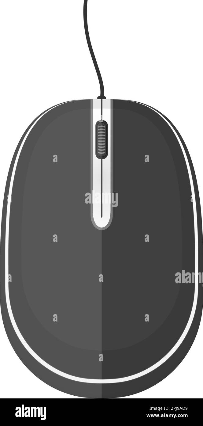 Black computer mouse, flat design, vector eps10 illustration Stock ...