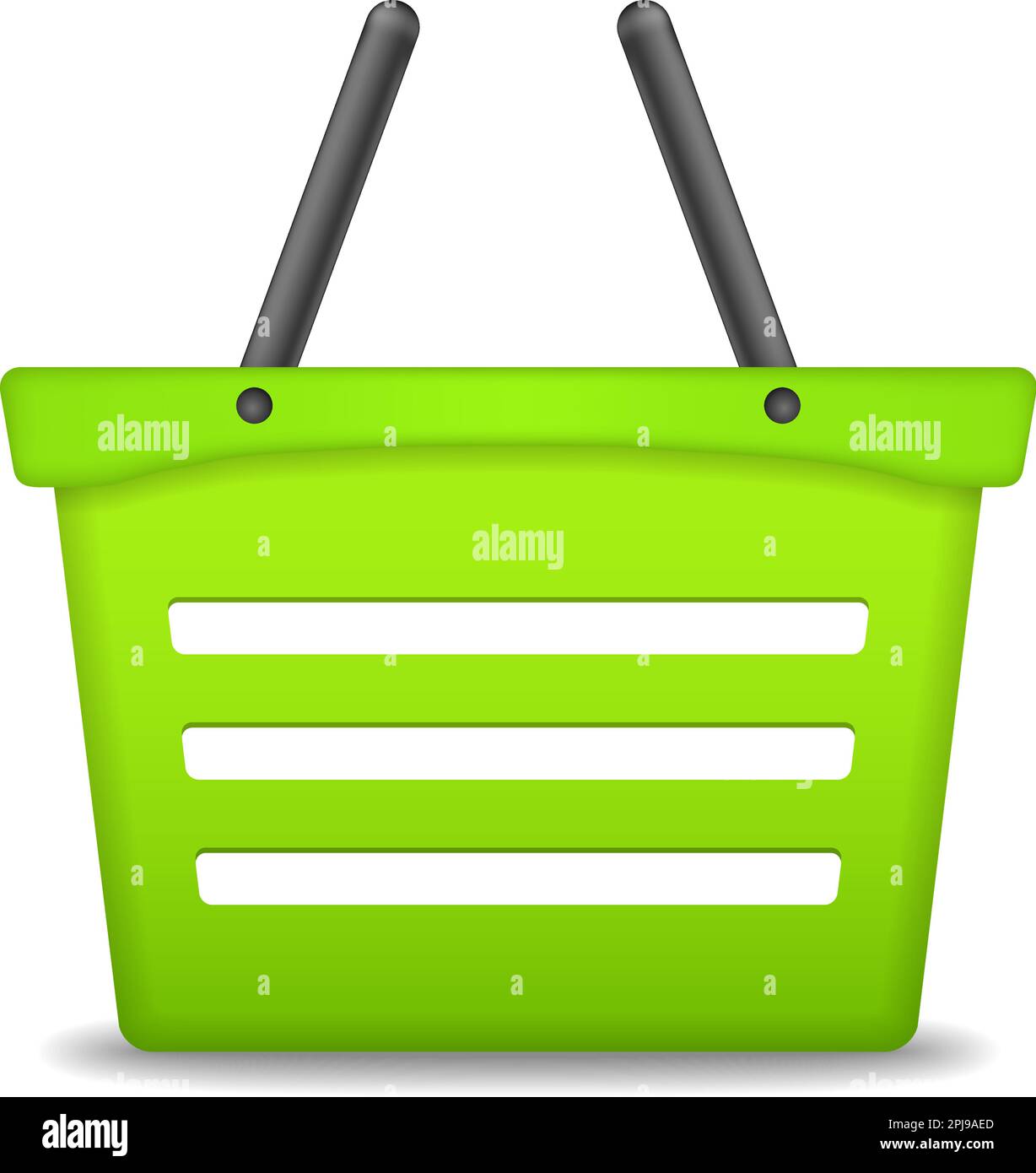 Green shopping basket icon on white background, vector eps10 ...