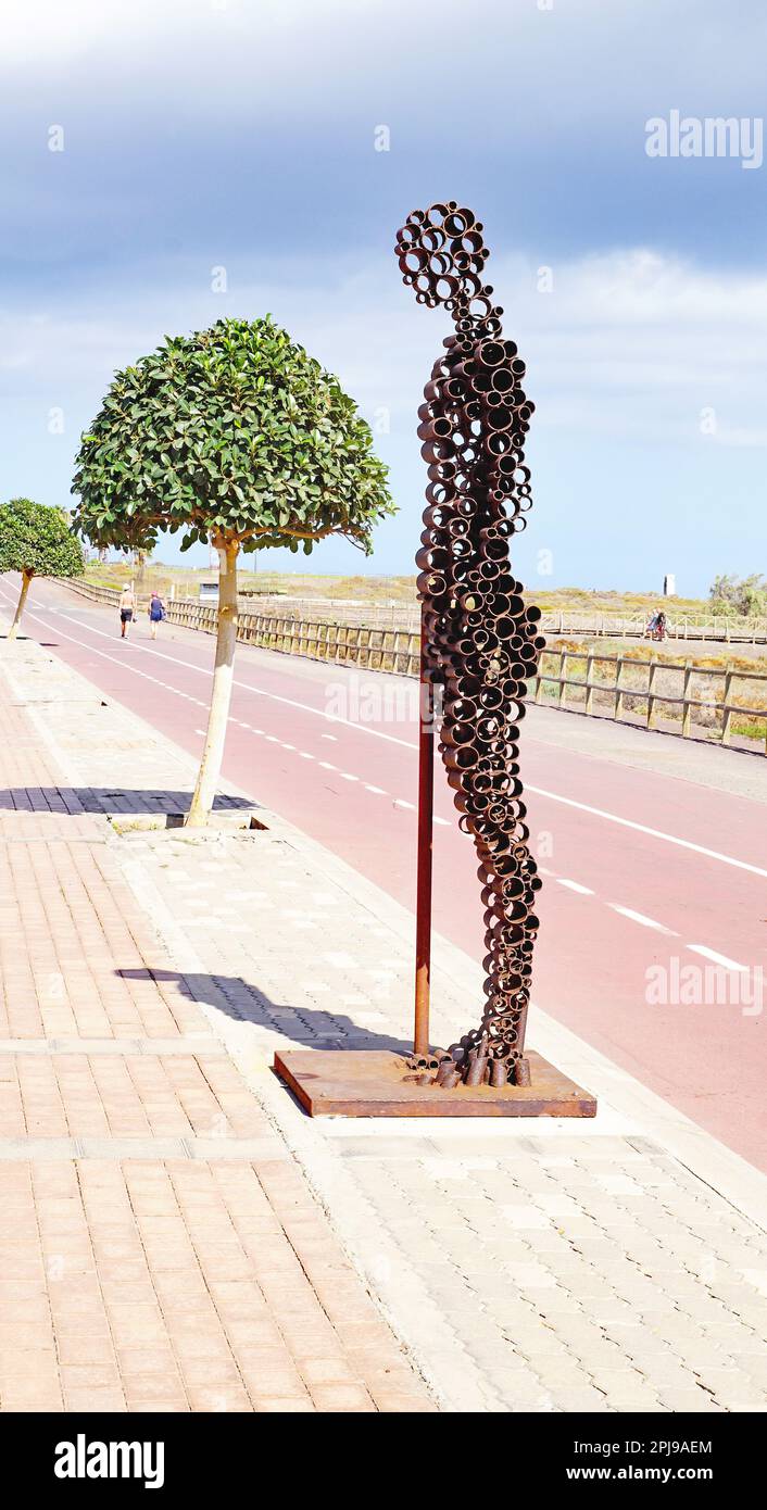 Ornate sculptures in the Morro Jable neighborhood in Fuerteventura ...