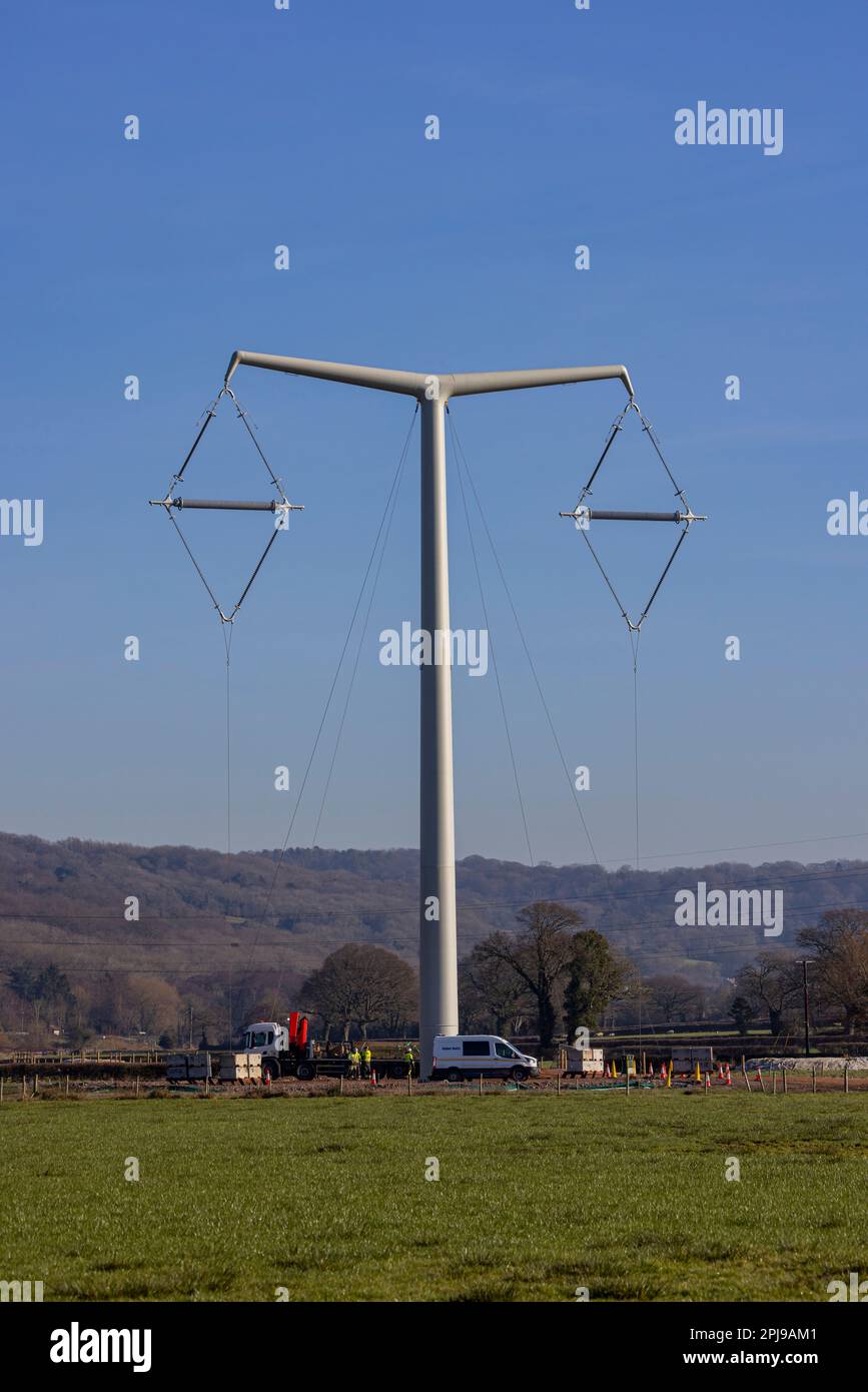 T Pylons under construction Stock Photo - Alamy