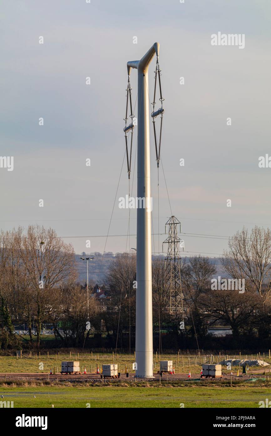 T Pylons under construction Stock Photo - Alamy