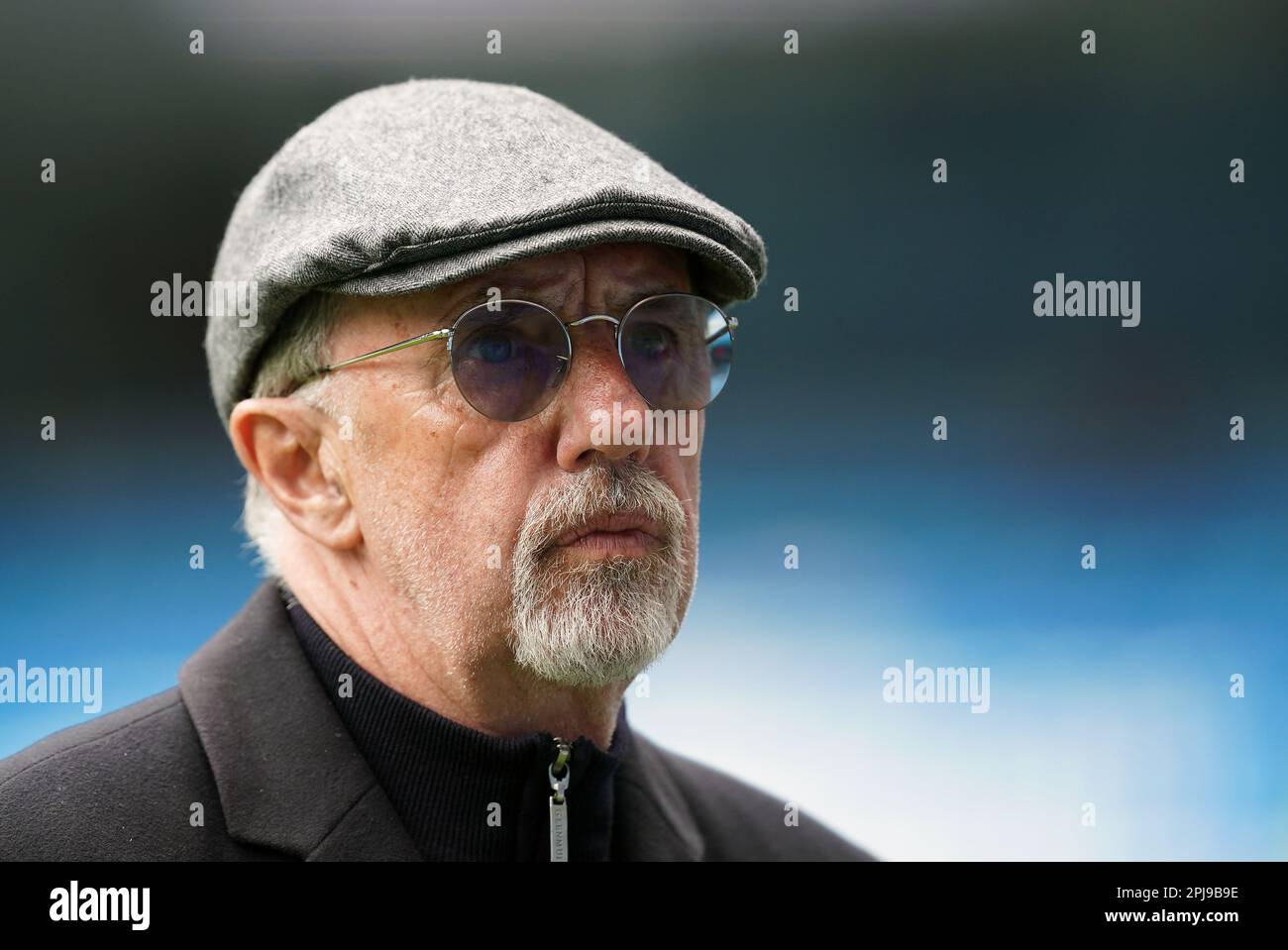 Mark Lawrenson working for Liverpool TV during the Premier League match ...