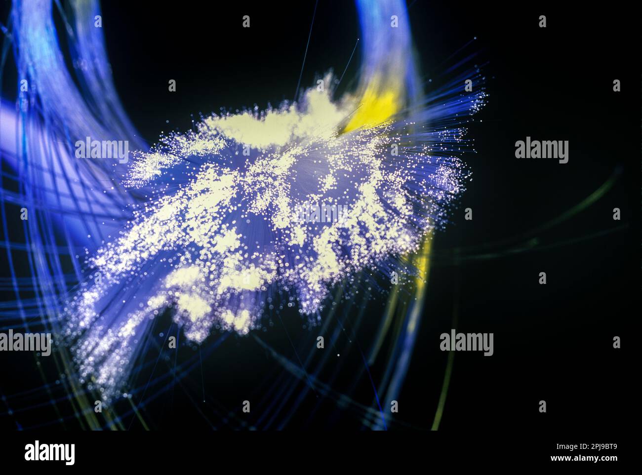 LIT TIPS OF FIBER OPTIC STRANDS (©KECK MAURER & SCHULTZ / CORNING GLASS ...