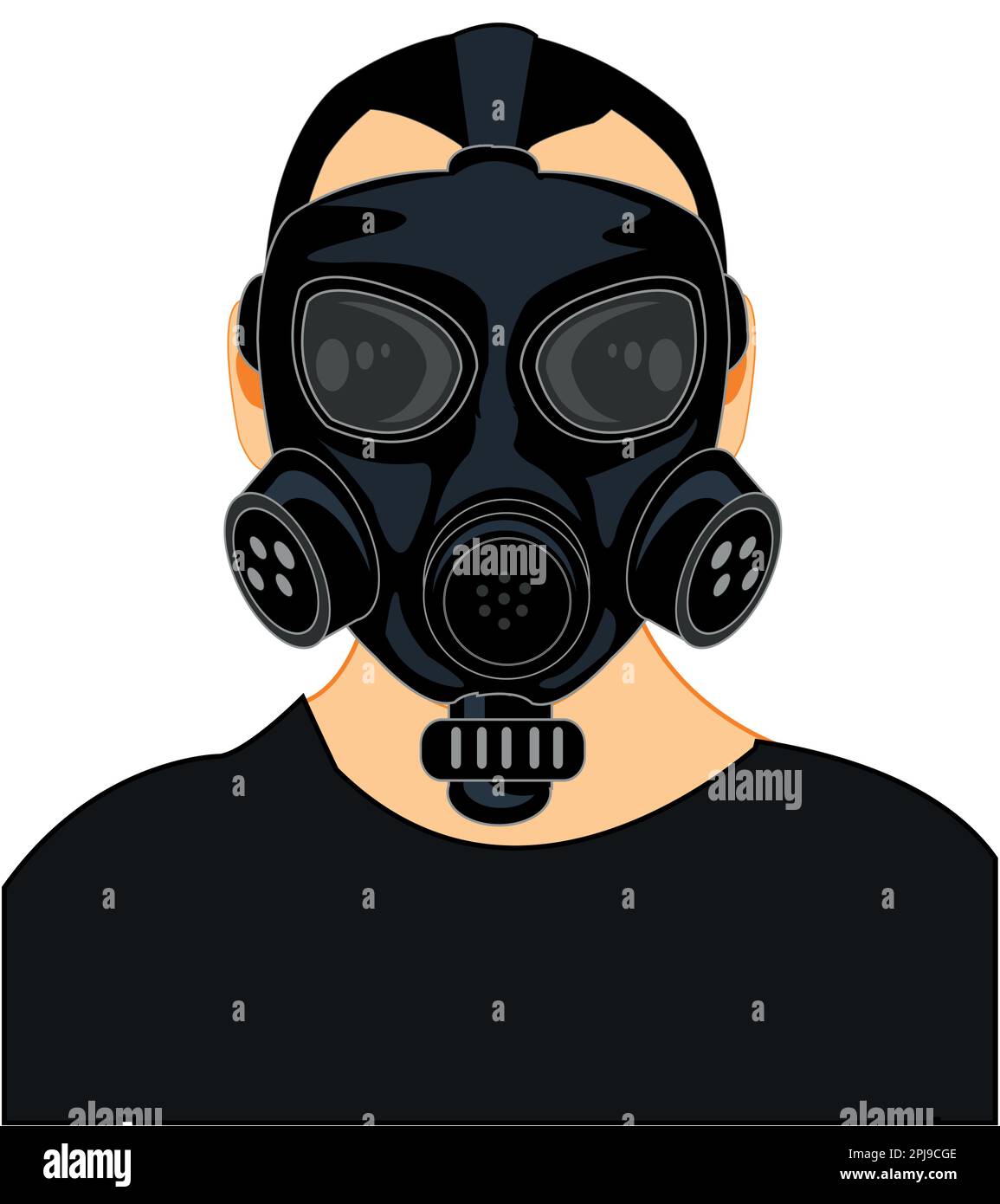 Portrait with gas mask Stock Vector Images - Alamy