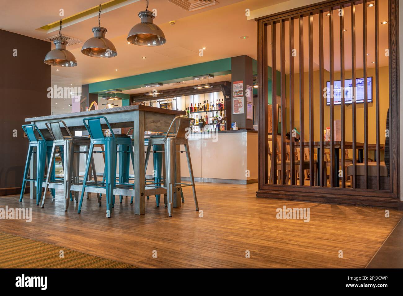 The bar, table and stools in a hotel interior Stock Photo - Alamy