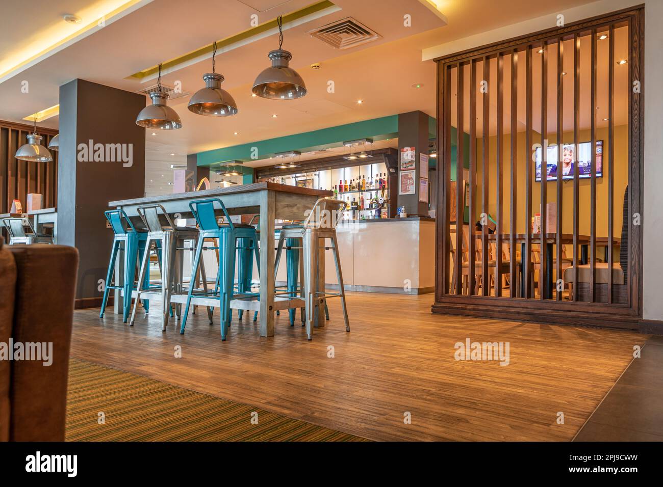 The bar, table and stools in a hotel interior Stock Photo - Alamy