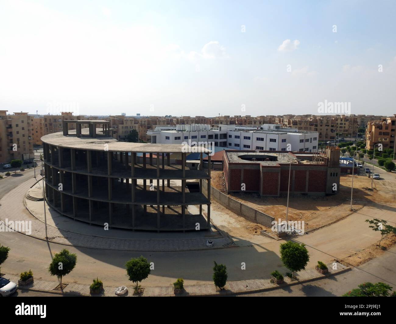 Cairo, Egypt, July 9 2020: construction site of new mosque building in ...
