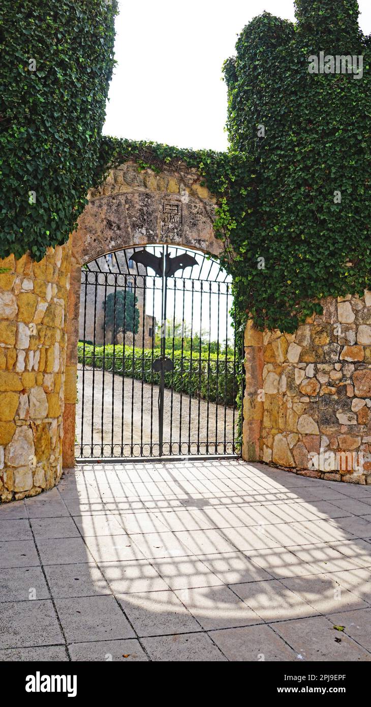 Entrance gate to the castle of Altafulla, Tarragona, Catalunya, Spain ...