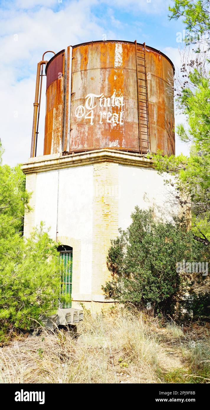old water tank of the Arc de Bera station, Tarragona, Catalonia, Spain ...