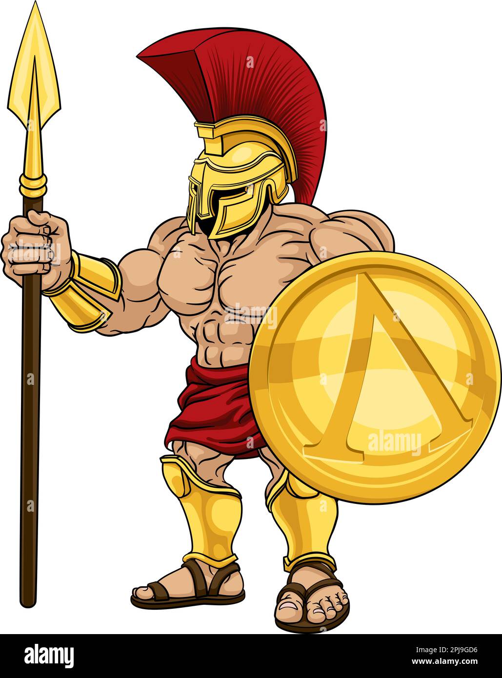 Spartan Warrior Roman Gladiator or Trojan Cartoon Stock Vector Image ...