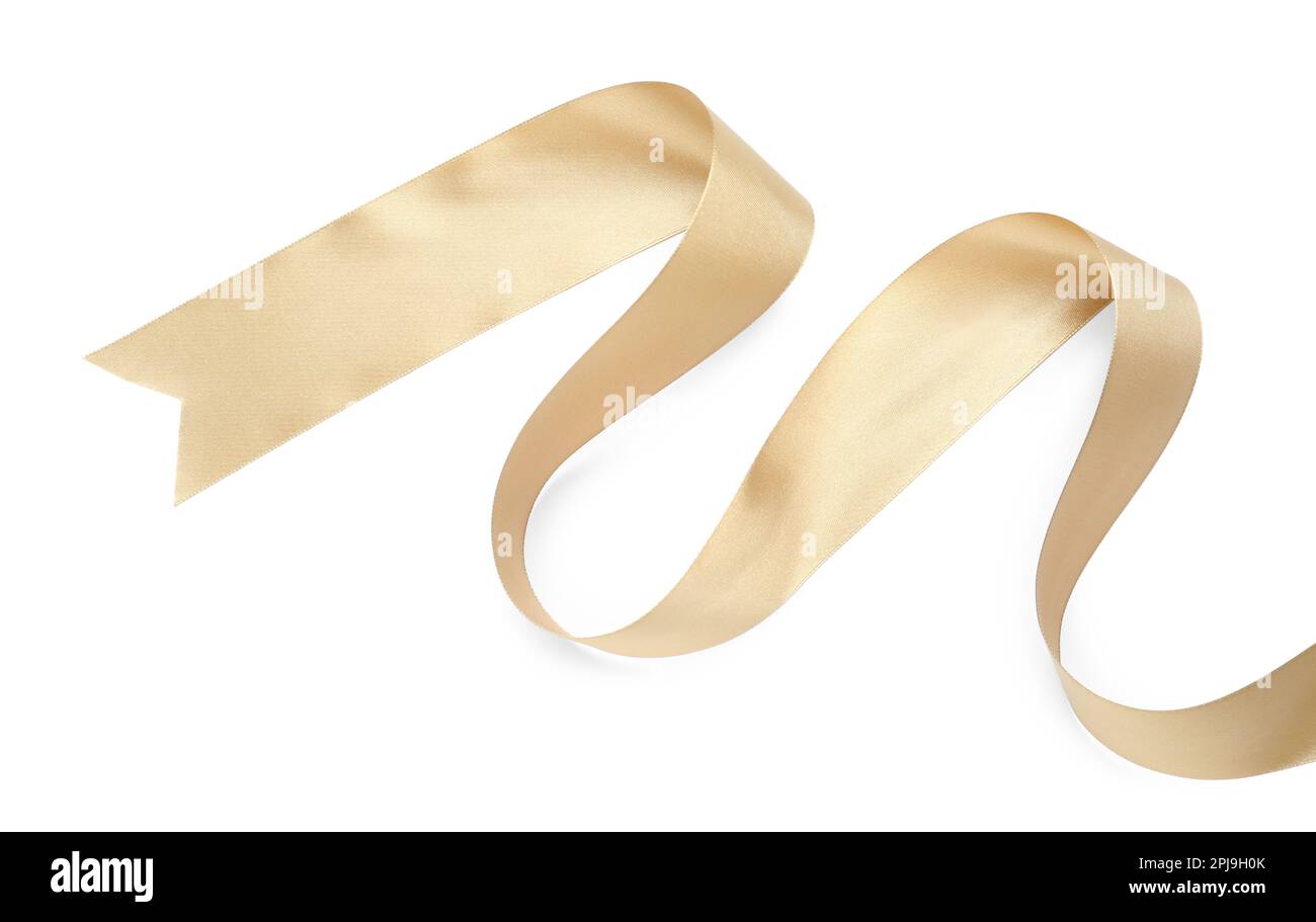 Beautiful ribbon isolated on white, top view Stock Photo - Alamy