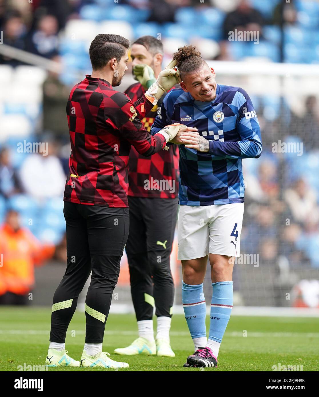 Manchester City's Kalvin Phillips (right) during the Premier League ...