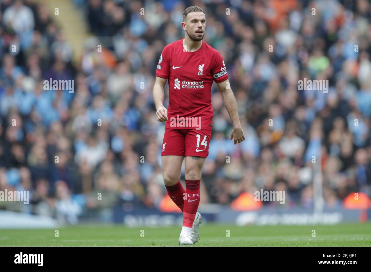 Jordan Henderson #14 of Liverpool during the Premier League match ...