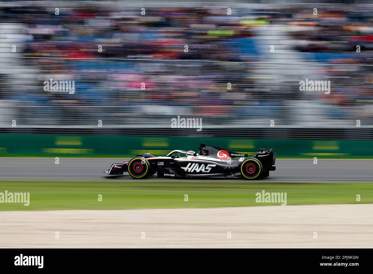 Melbourne, Australia, 1 April, 2023. Kevin Magnussen (20) driving for ...