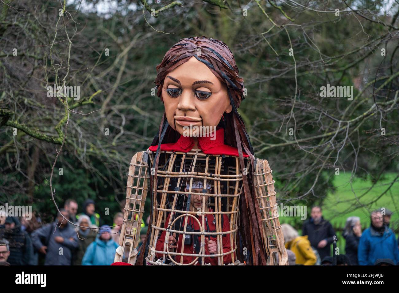 London UK 1 April 2023. Little Amal a 3.5m animatronic giant puppet of ...