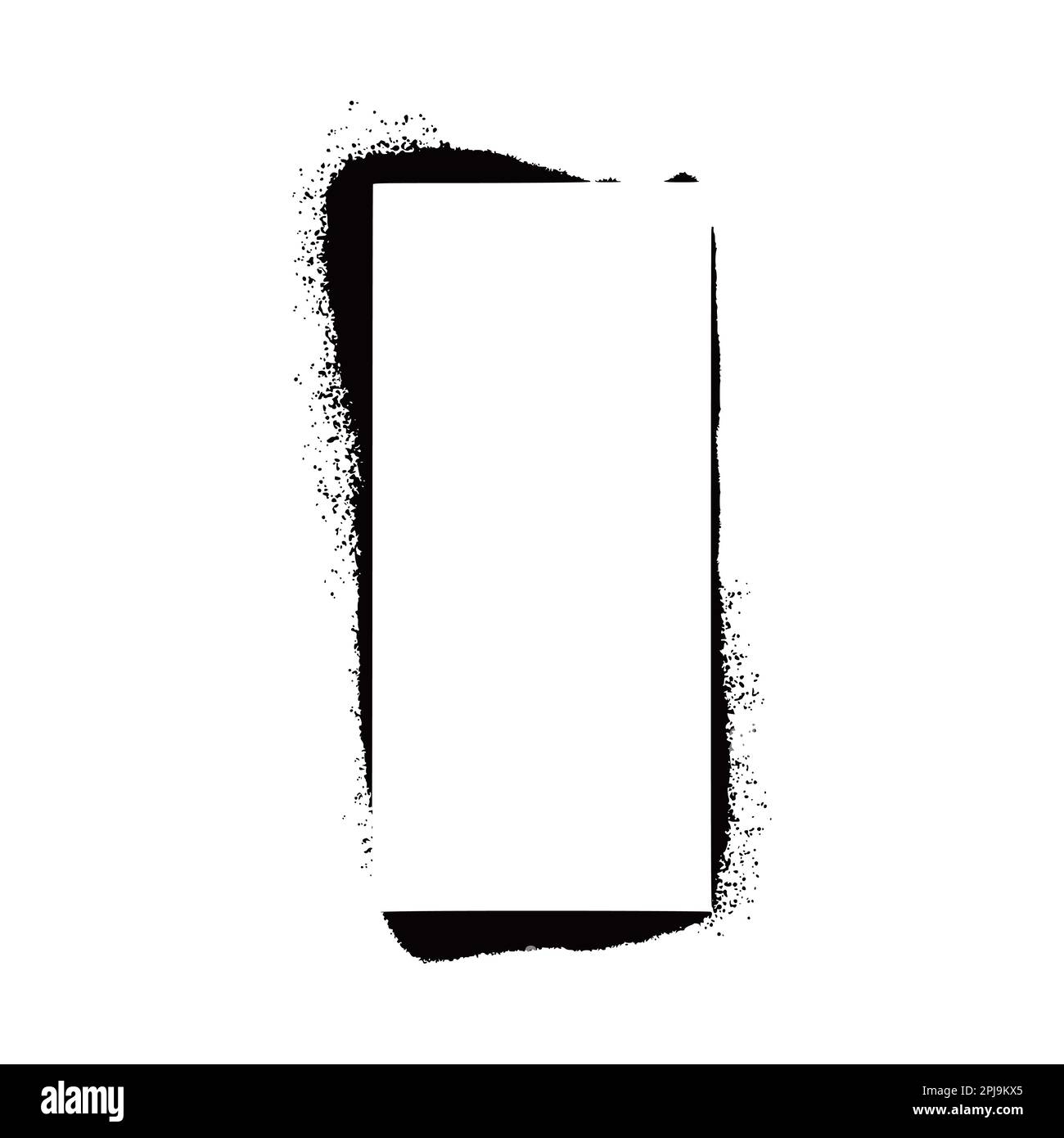 Stencil spray paint frame. Grunge graffiti style black frame. Isolated ...