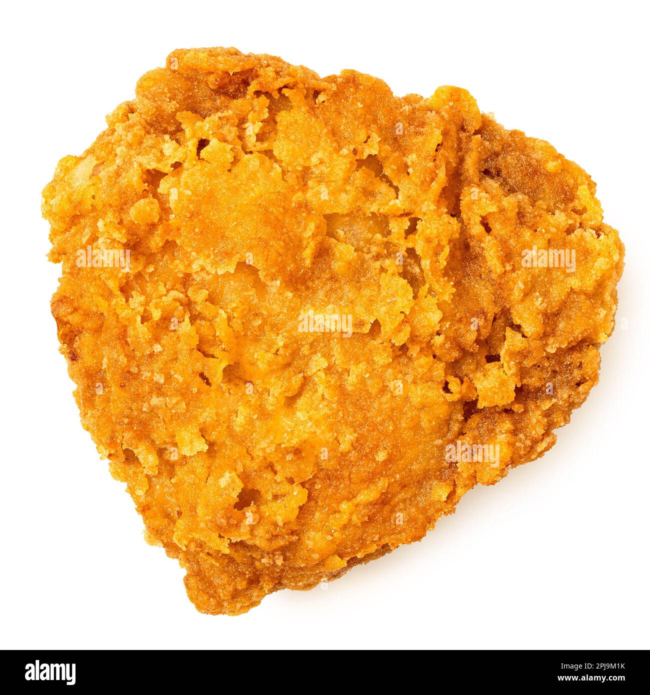 Crispy fried chicken thigh isolated on white. Top view Stock Photo - Alamy