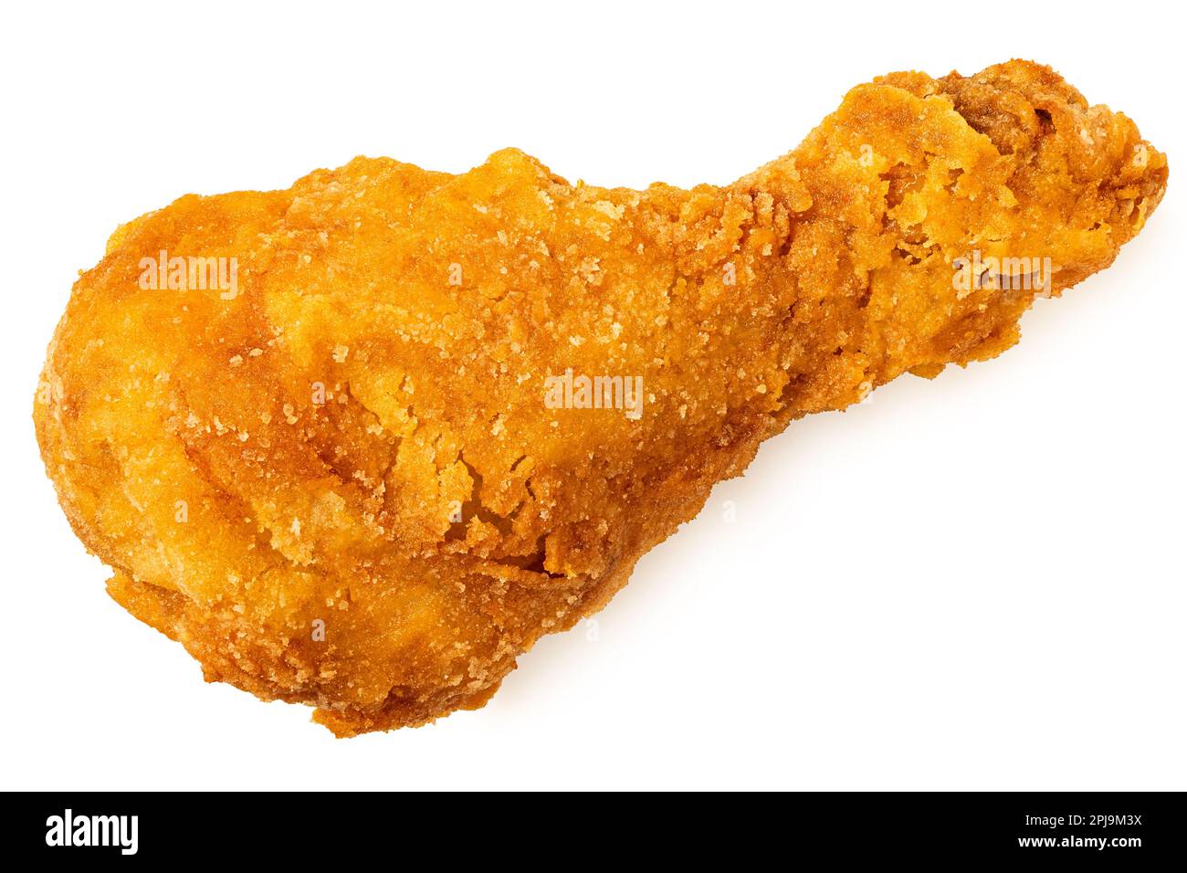 Crispy fried chicken drumstick isolated on white. Top view Stock Photo ...