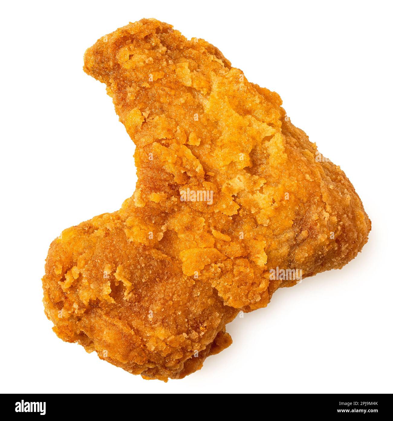 Crispy fried chicken wing isolated on white. Top view Stock Photo - Alamy