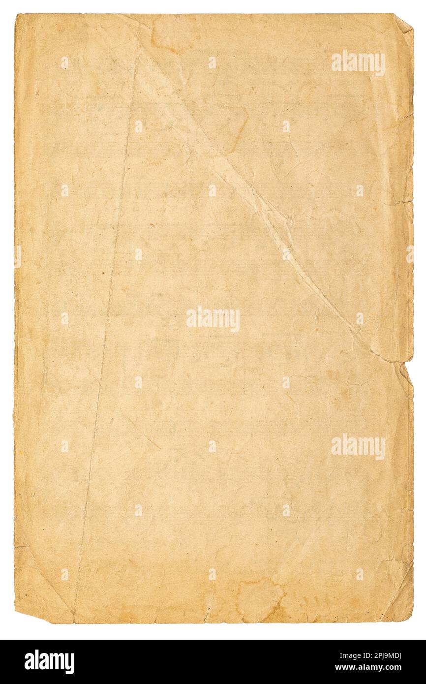 old paper manuscript isolated on white background. ancient page with ...