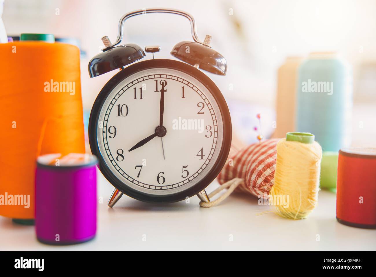 thread cone with vintage time clock for spend your free time with ...