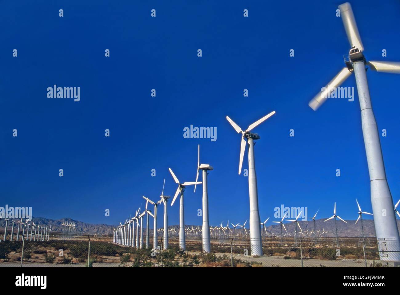 Wind turbines in California desert Stock Photo - Alamy