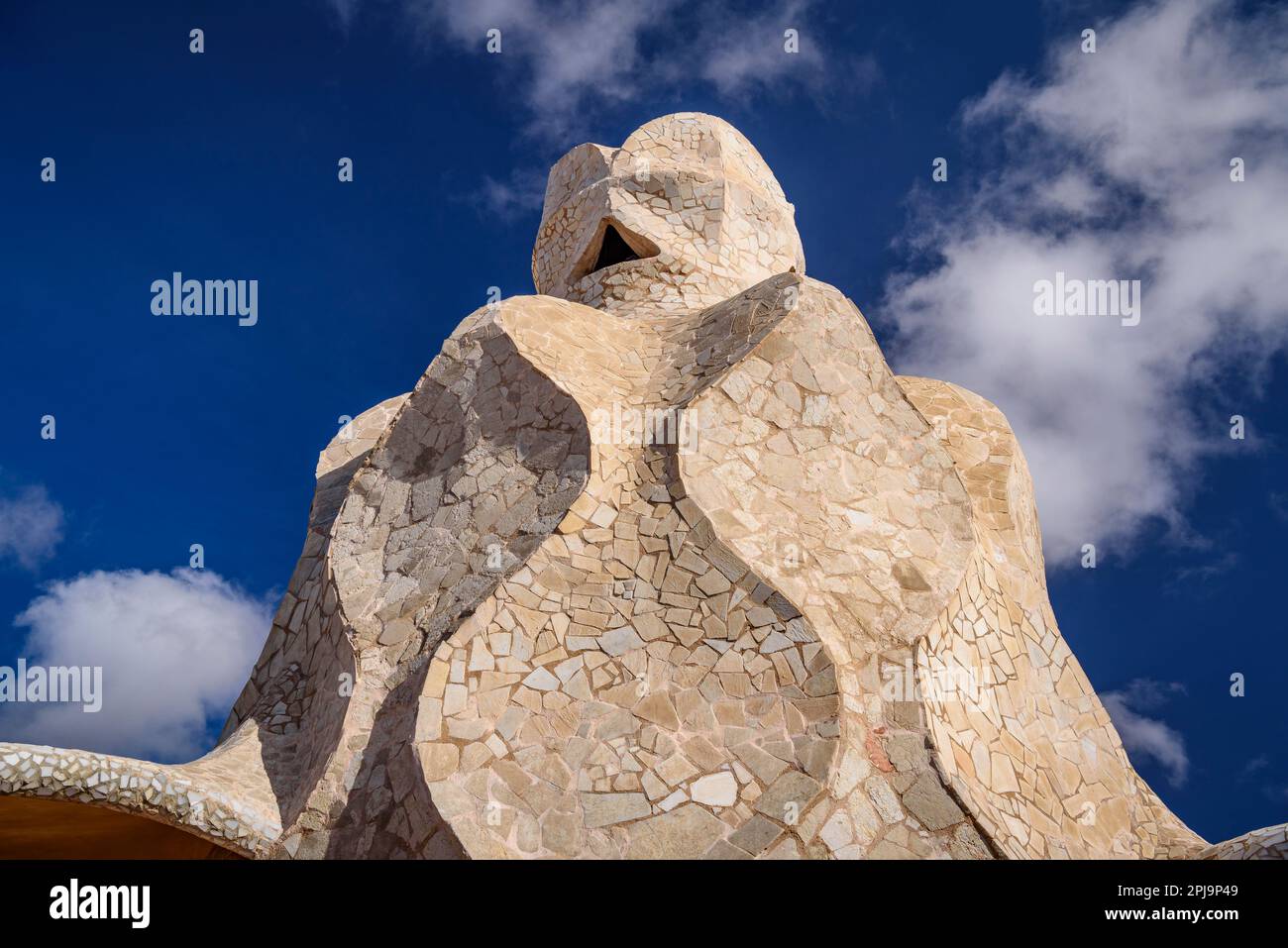Stairwell topped with curved shapes and the 4-armed cross designed by ...