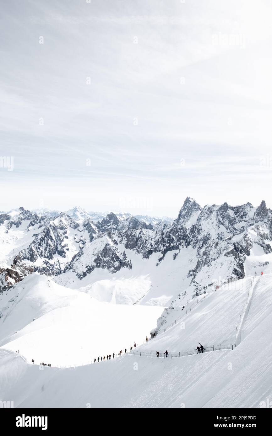 Mountain peaks in the French Alps in Europe. A wonderful high altitude ...