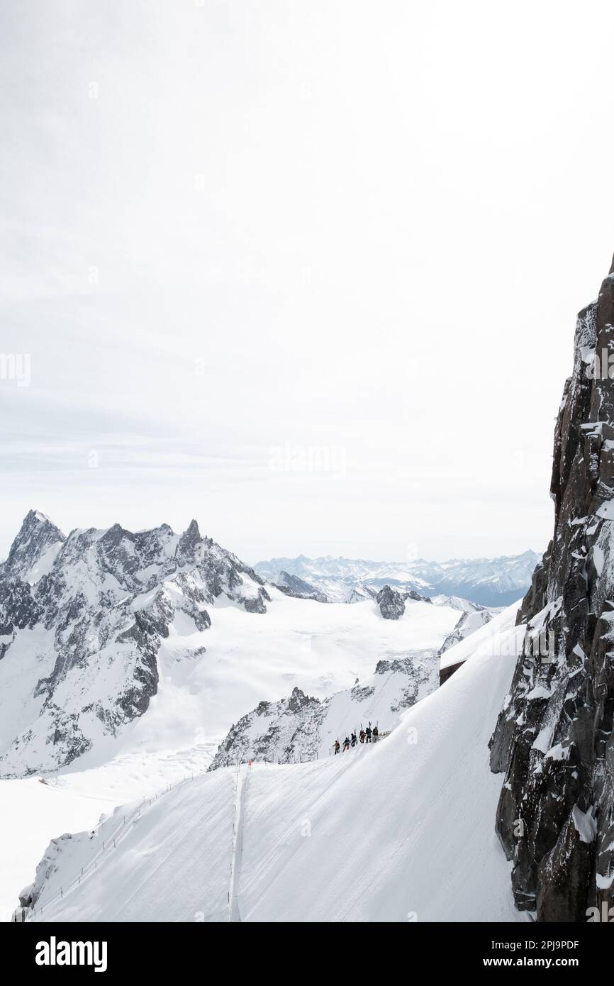 Mountain peaks in the French Alps in Europe. A wonderful high altitude ...