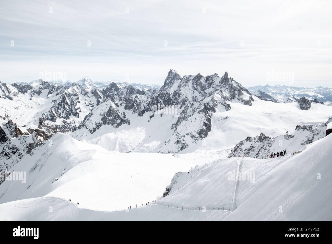Mountain peaks in the French Alps in Europe. A wonderful high altitude ...