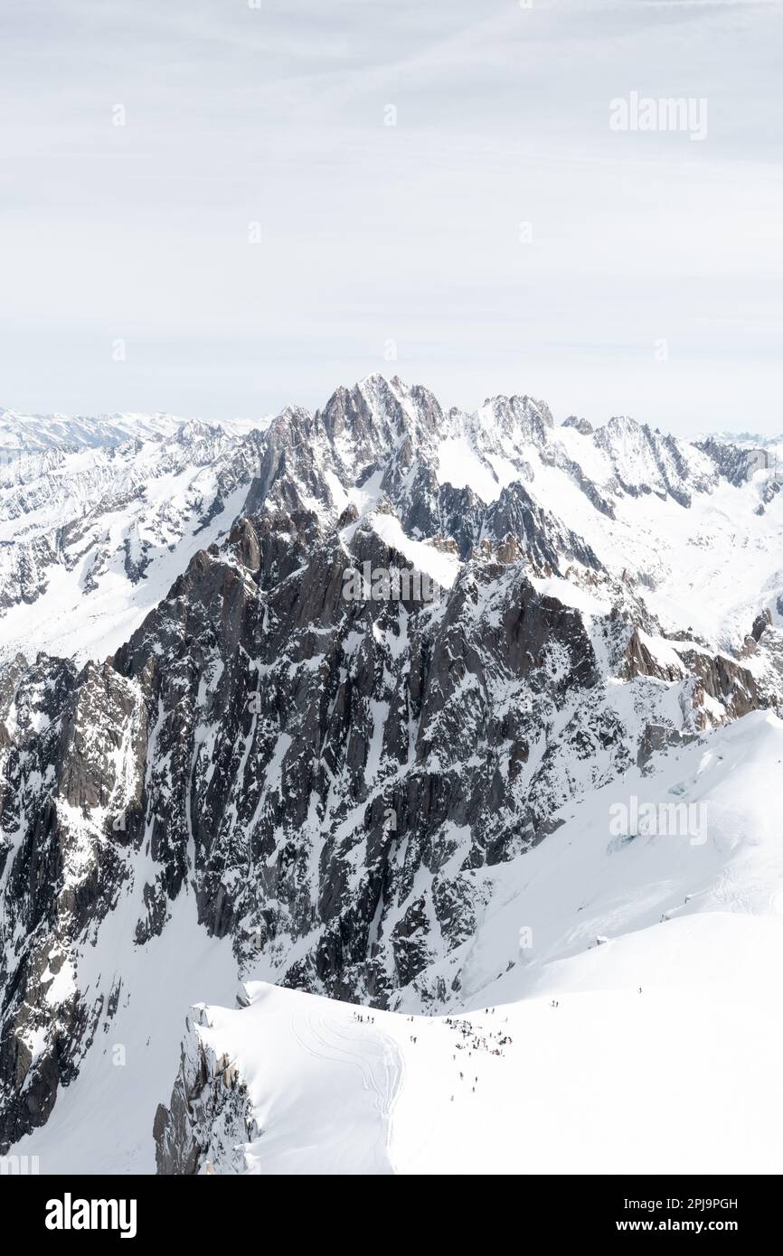 Mountain peaks in the French Alps in Europe. A wonderful high altitude ...