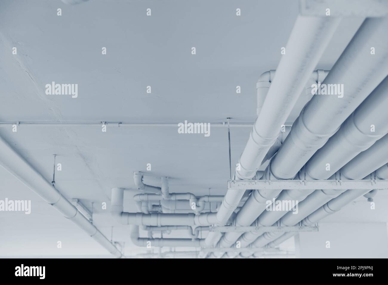 Drain pipe watering system, Water tube construction engineering blue ...