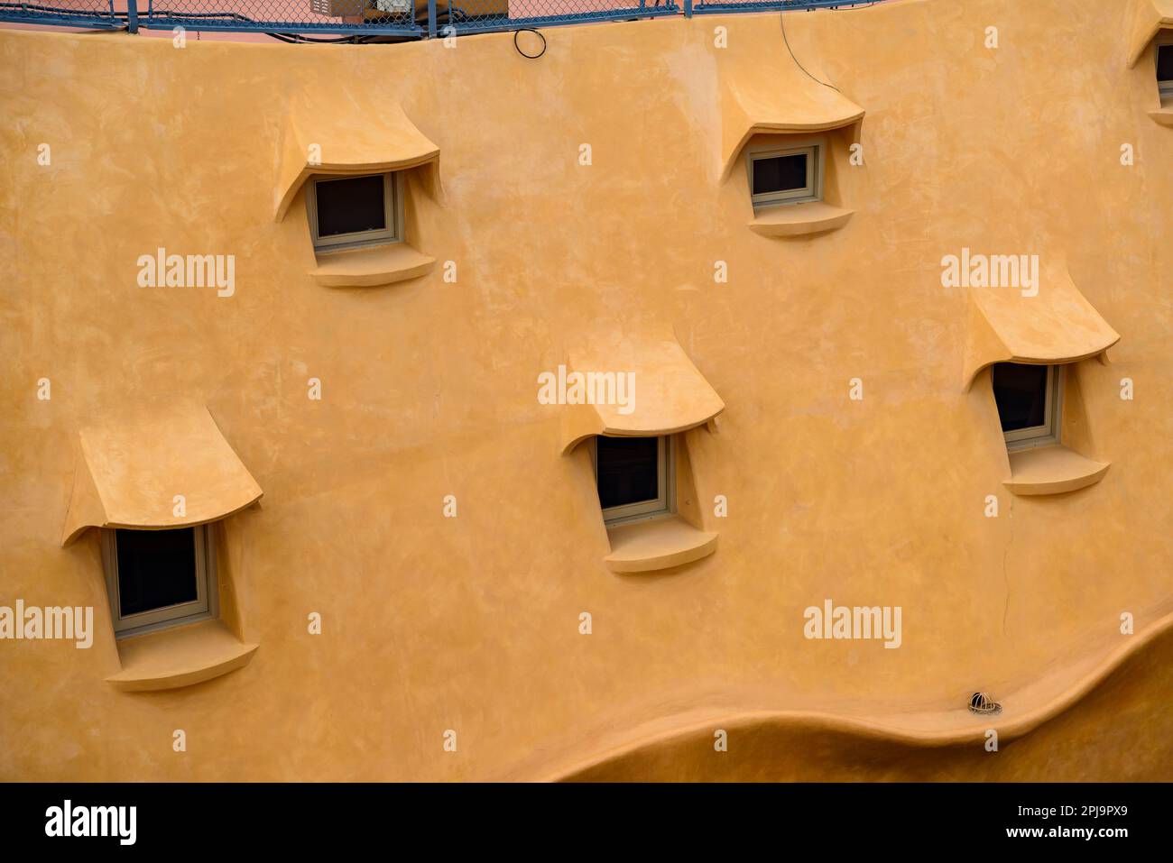 Windows of the attic of Casa Milà - La Pedrera facing the inner ...