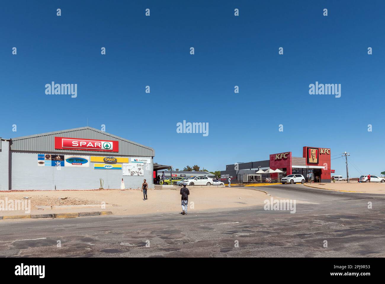 Kakamas, South Africa - Feb 25, 2023: A street scene, with businesses ...