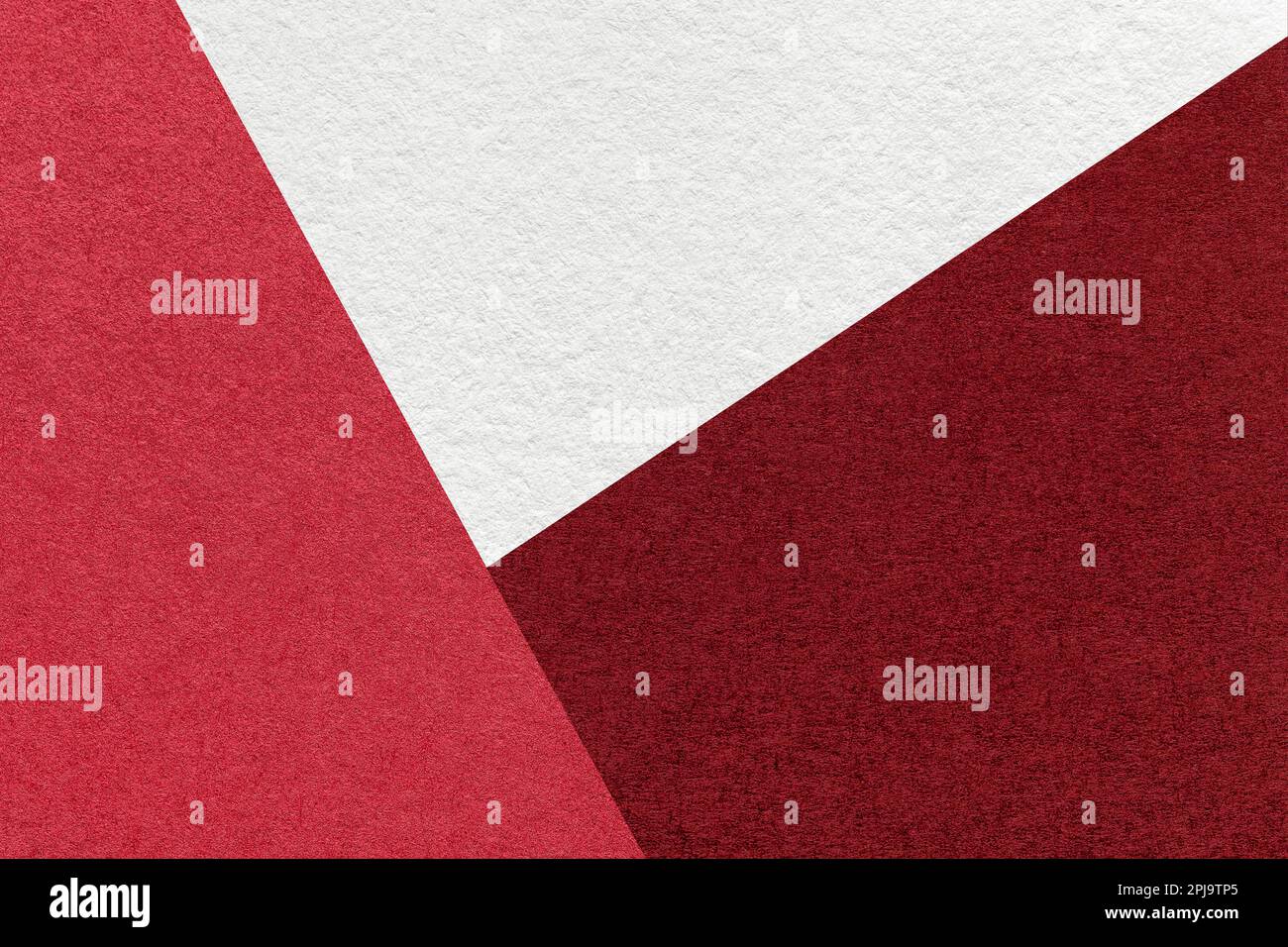 Texture of craft white, wine and dark red color paper background, macro ...