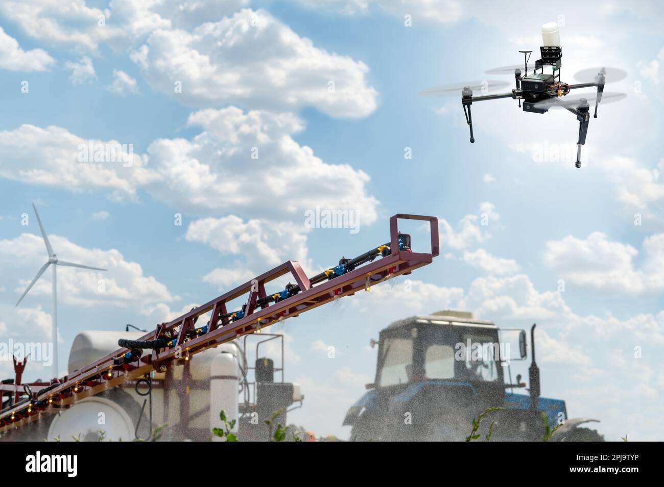 Machine for spraying pesticides and herbicides and drone sprayer in a ...