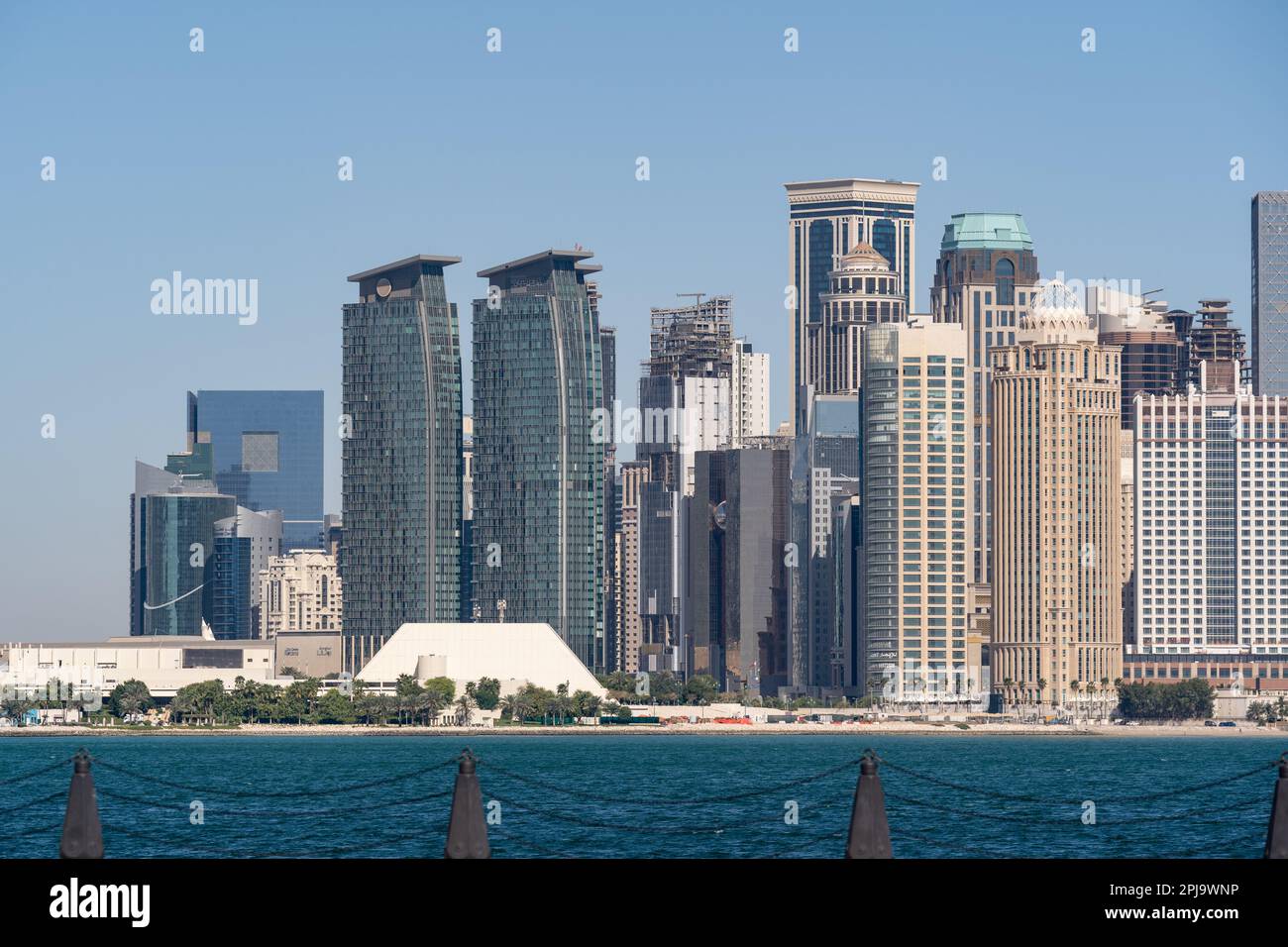 Doha, Qatar - March 18, 2023: Doha skyline view from Old Doha port ...