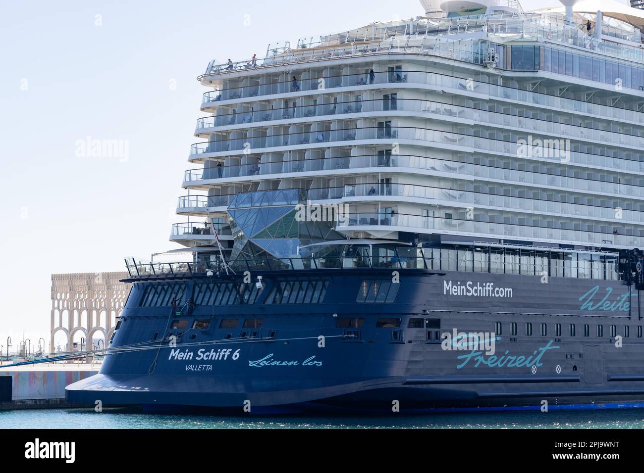 Doha, Qatar - March 18, 2023: Luxury cruise ship the Mein Schiff 6 ...