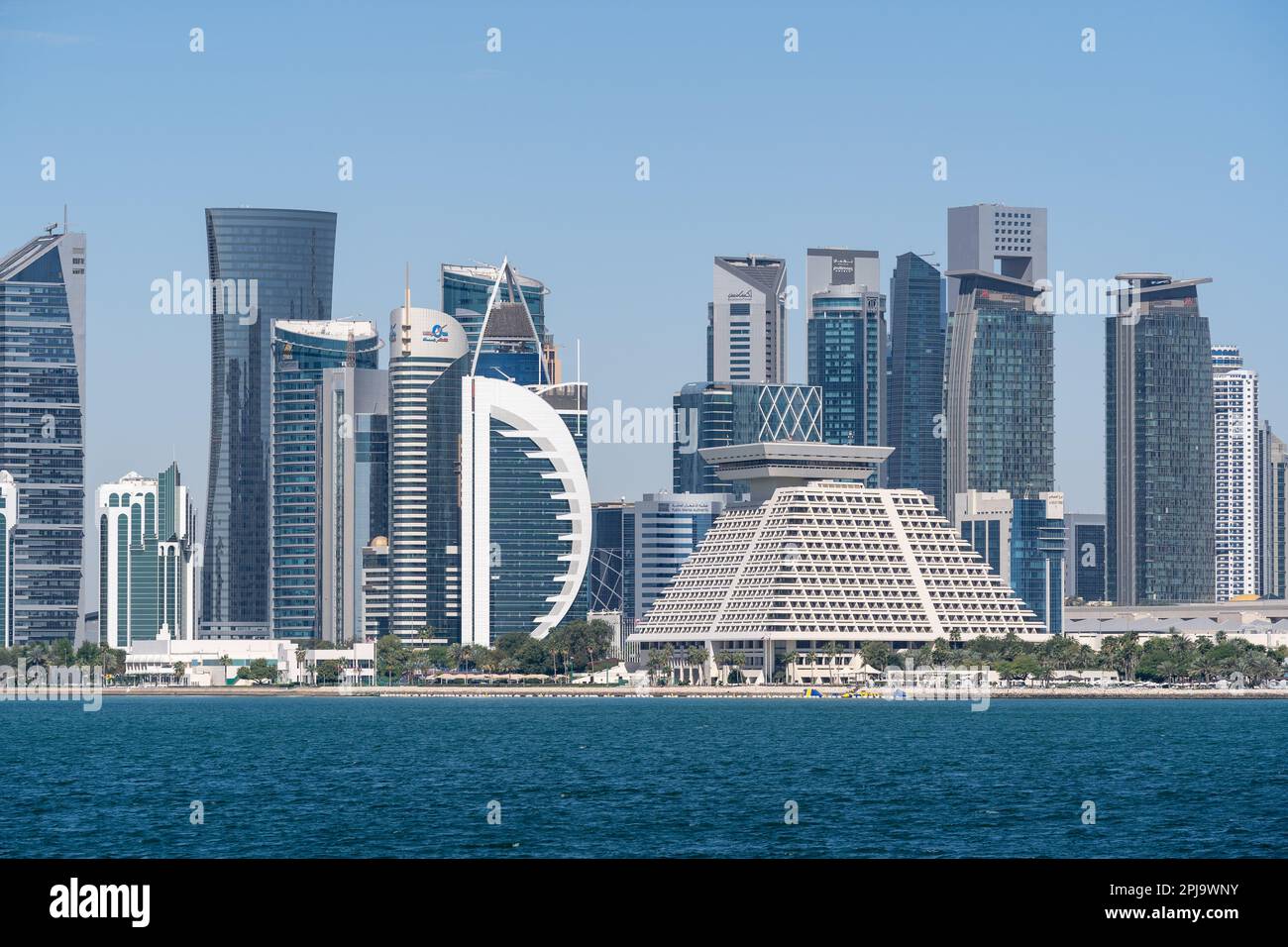 Doha, Qatar - March 18, 2023: Doha skyline view from Old Doha port ...
